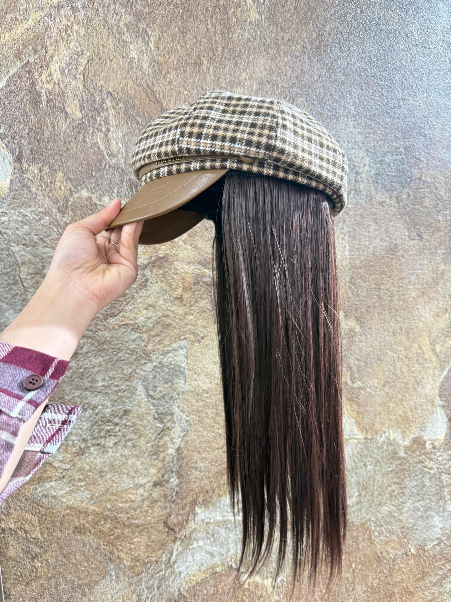 Cap with hair extensions - The Trendy Treasure